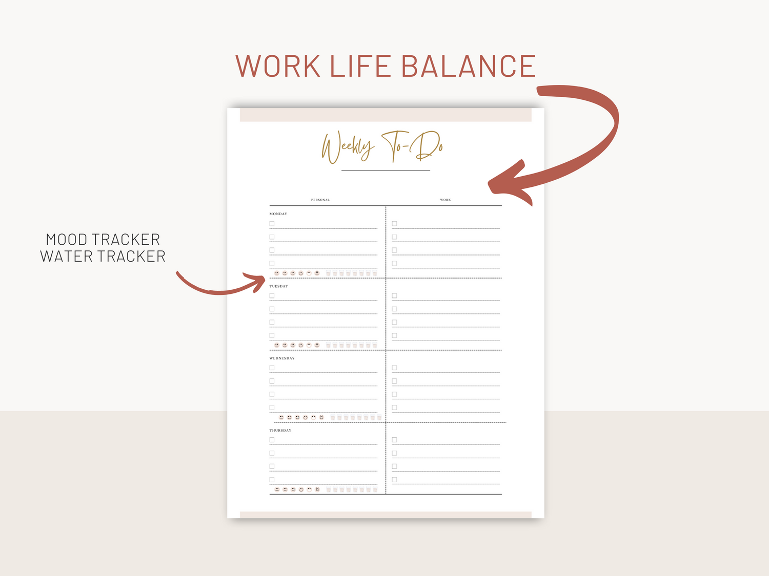 Work/Life Balance Printable Weekly Planner – SweetUndertone